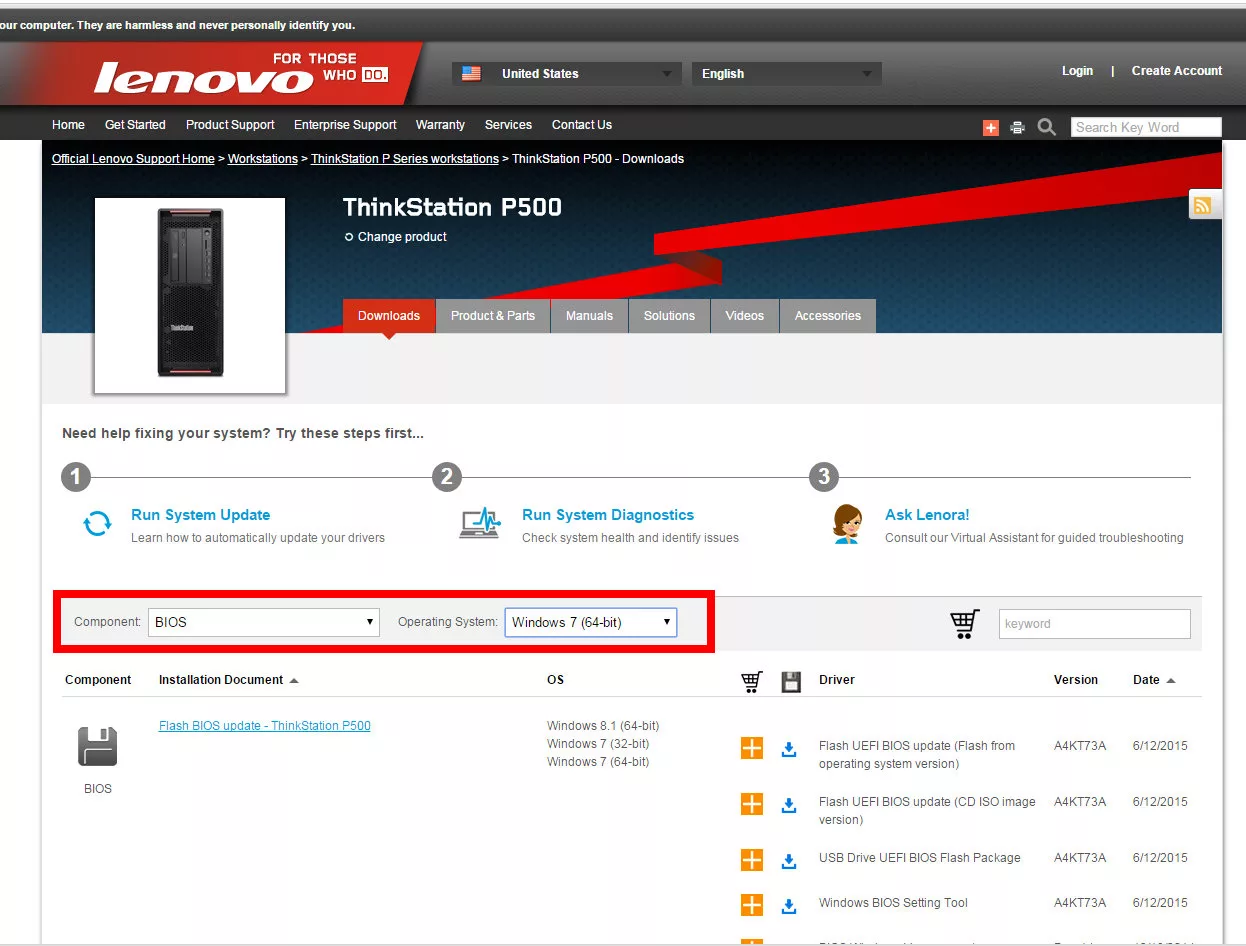 Finding Lenovo ThinkStation BIOS updates | Kris Bunda Design
